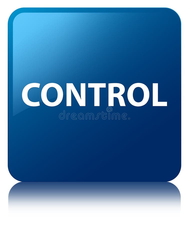 Control blue square button stock illustration. Illustration of charge ...