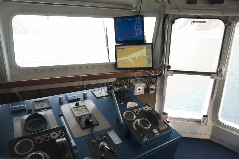 Navigation Equipment on Bridge Stock Photo - Image of dials, display ...