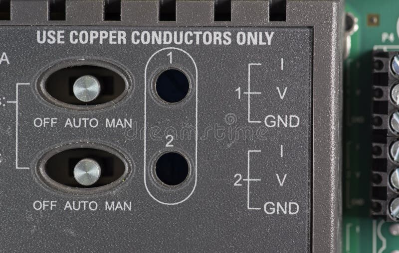 Switches on an Automation System Panel Stock Image - Image of lettering ...