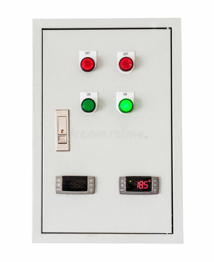 Control Box on Isolated White with Clipping Path. Stock Image - Image ...