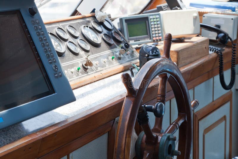 Control Bridge and Rudder on Ship Stock Image - Image of transport ...