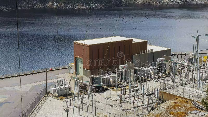 Control Building and Transformers at Strathgordon Dam Stock Photo ...