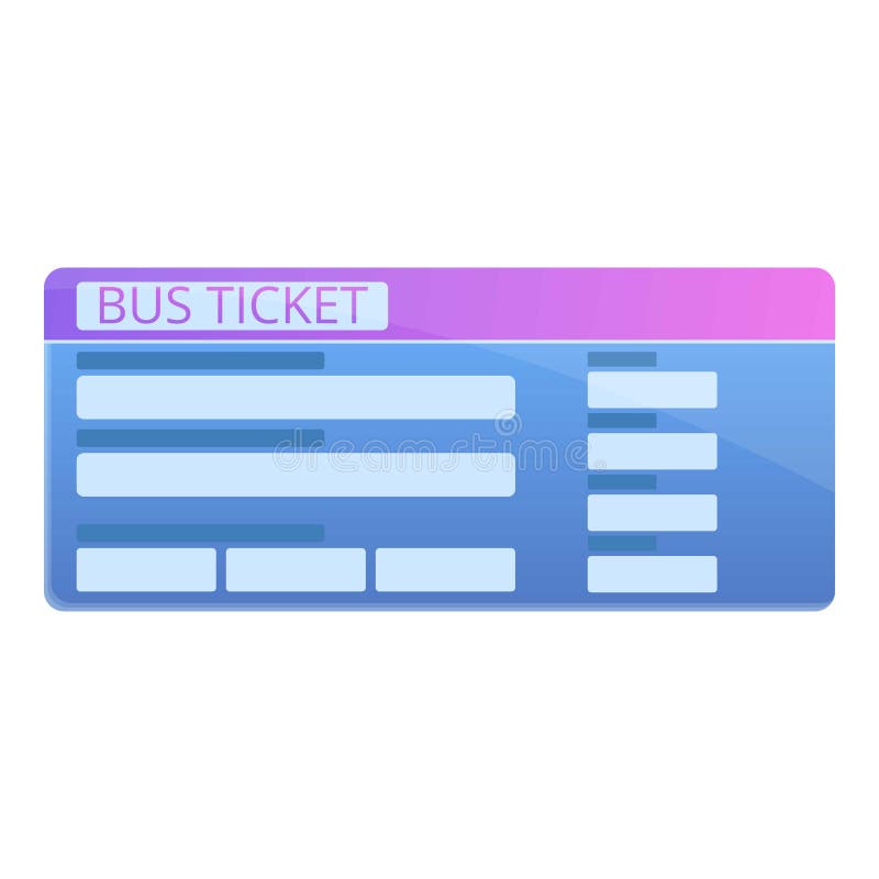 Modern Bus Ticket Icon, Cartoon Style Stock Vector - Illustration of ...