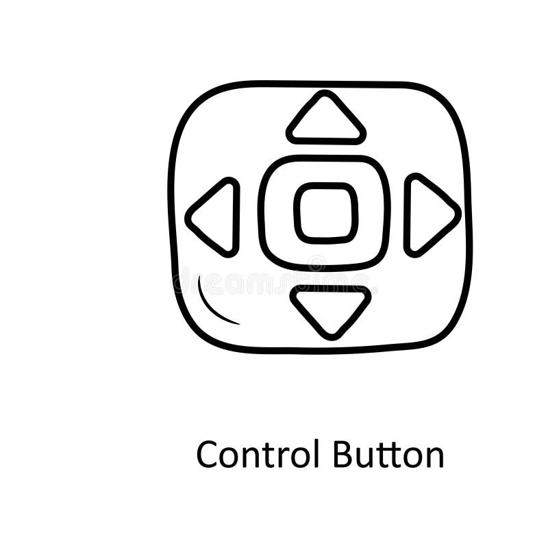 Control Button Solid Fill Outline Icon Design Illustration. Media ...