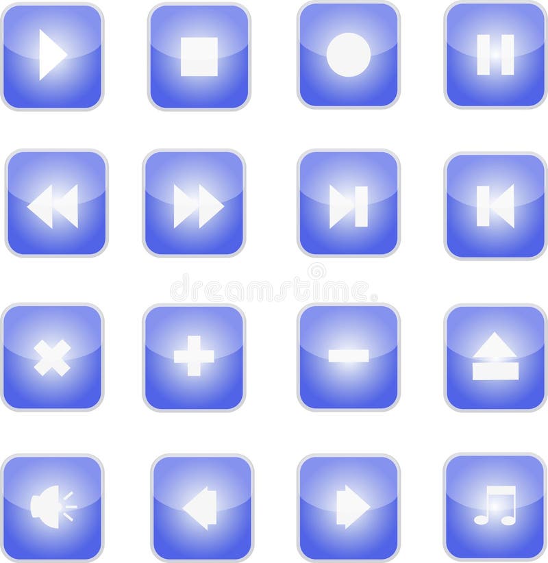 Control buttons stock vector. Illustration of glossy - 21392101