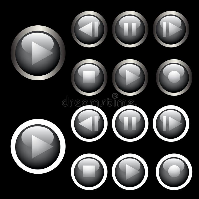 Control buttons stock vector. Illustration of front, icon - 6615407