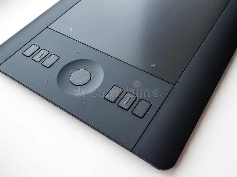 Control Buttons on Black Graphics Tablet Stock Image - Image of close ...