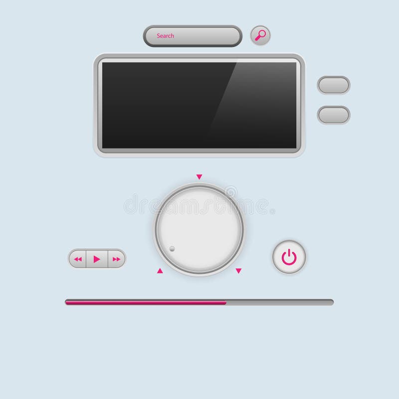 Control Buttons on the Blue Background. Stock Vector - Illustration of ...