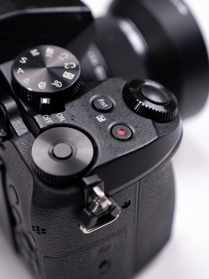 Control Buttons and Control Rings on a Mirrorless Camera Close-up View ...