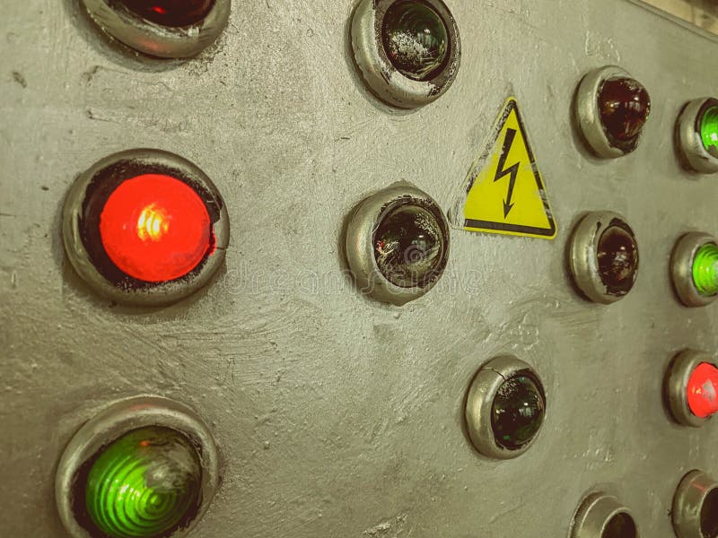 Control Buttons on the Electrical Panel. the Power Indicators Glow Red ...