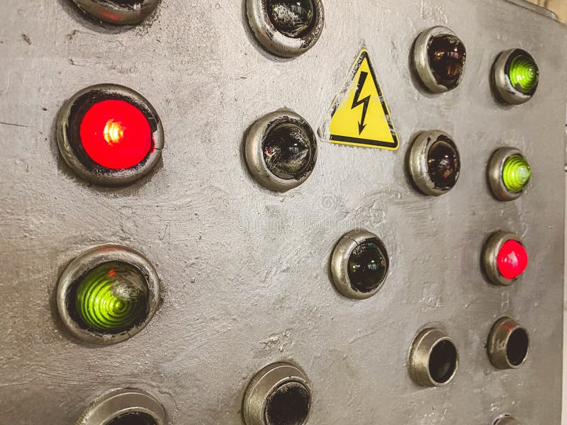 Control Buttons on the Electrical Panel. the Power Indicators Glow Red ...