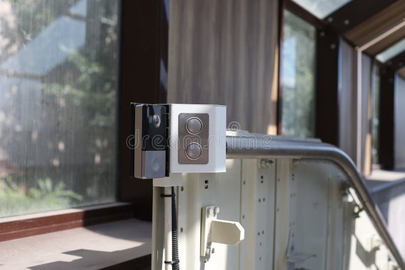 Control Buttons for an Elevator for People with Disabilities on a ...