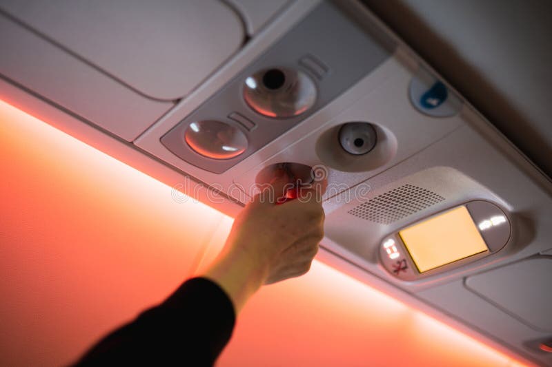 Control Buttons on the Personal Panel in the Ceiling of the Airliner ...