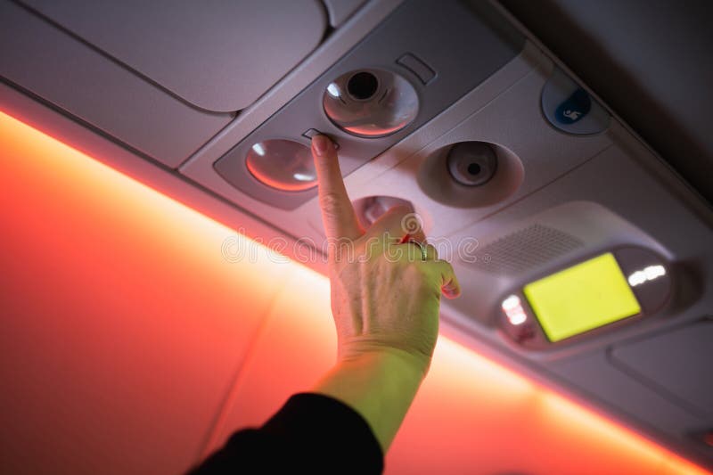 Control Buttons on the Personal Panel in the Ceiling of the Airliner ...