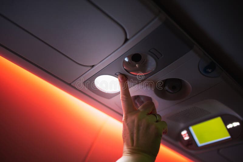 Control Buttons on the Personal Panel in the Ceiling of the Airliner ...