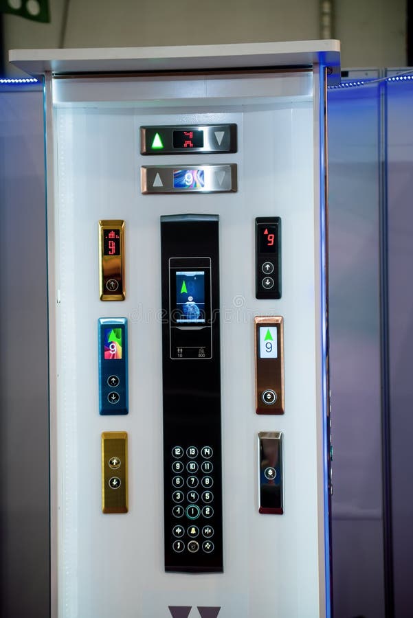 Control Buttons and Screen of a Modern Elevator Stock Image - Image of ...