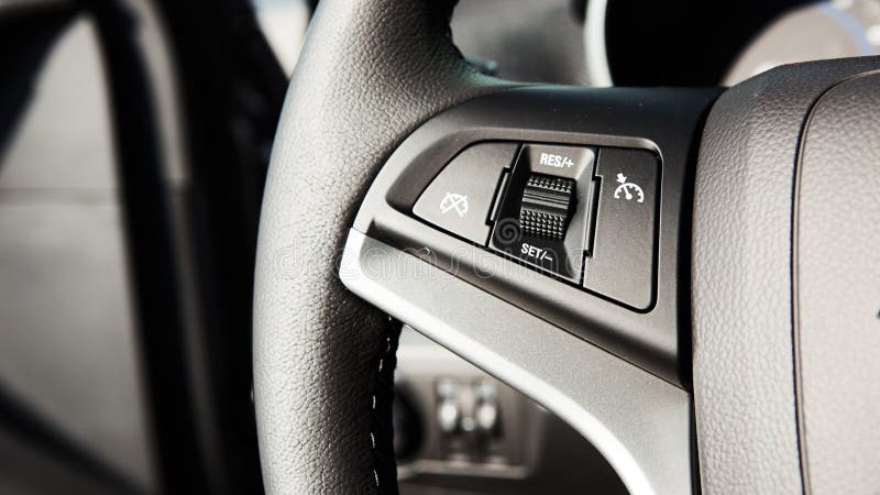 Control Buttons on the Steering Wheel Stock Image - Image of left ...