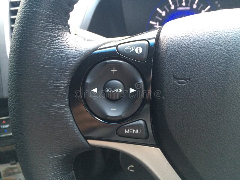 Control Buttons on the Steering Wheel Stock Photo - Image of closeup ...