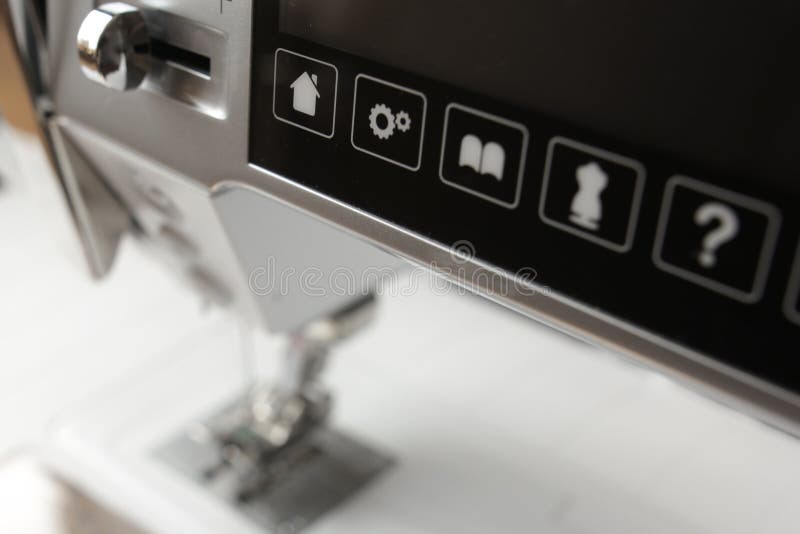 Control Buttons and Touchscreen of a Modern Computerised Sewing Machine ...