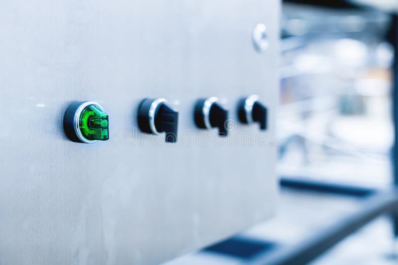 Control Cabinet with Buttons and Switches. Power Plant Low Voltage ...