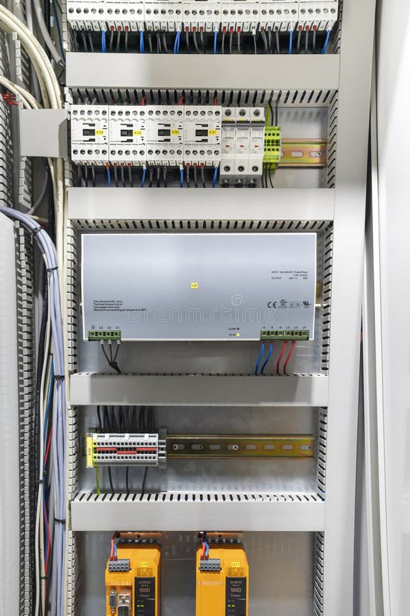 Control Cabinet with Electronic Components Stock Photo - Image of ...