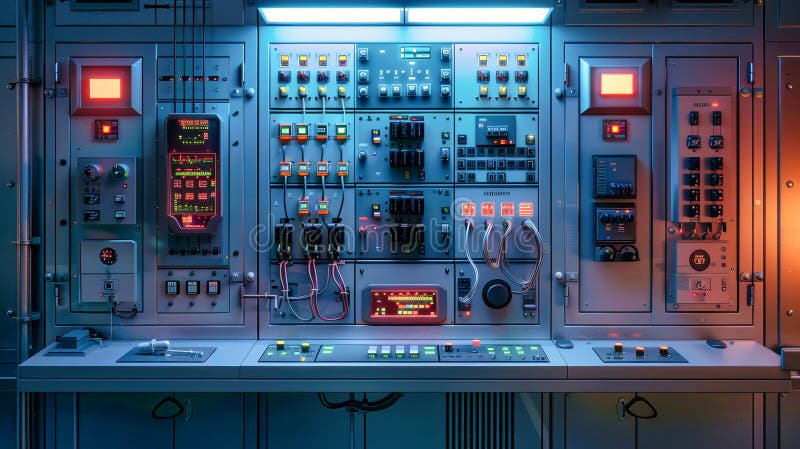 The Control Cabinet Features Colorful Screens, Numerous Wires, and Easy ...