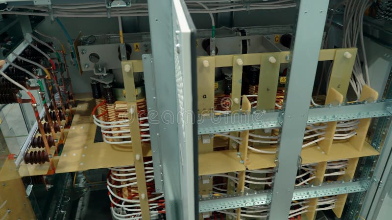 Control Cabinet. Internal View of the Transformer Cabinet Stock Footage ...