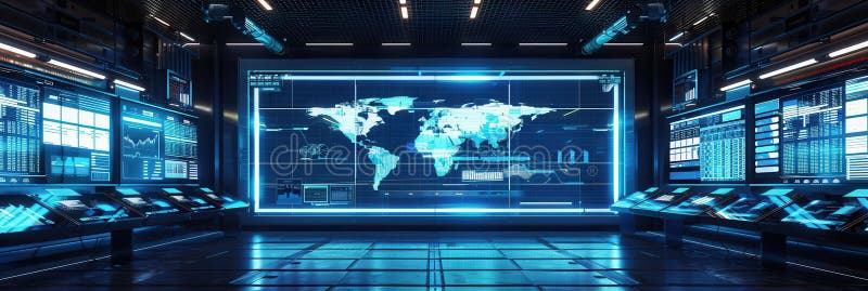 This Control Center Features Advanced Screens Displaying Real-time ...