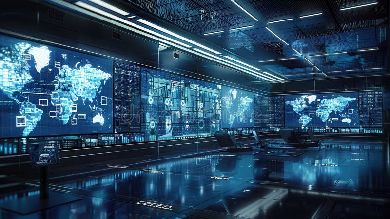 The Control Center Features Multiple Large Screens Providing Real-time ...