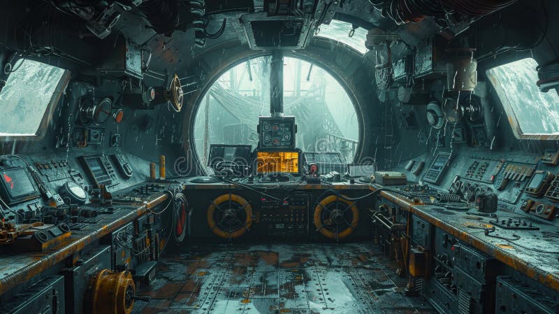 Control Center on a Warship. Situation in the Control Room Stock Photo ...