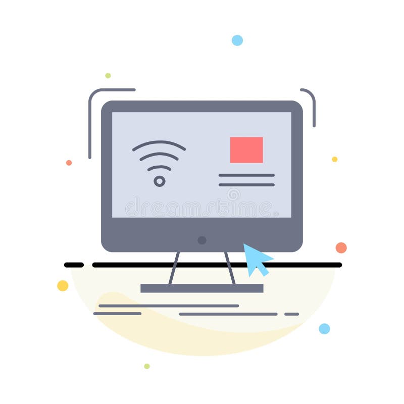 Control, Computer, Monitor, Remote, Smart Flat Color Icon Vector Stock ...