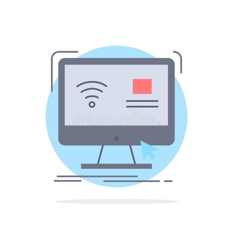 Control, Computer, Monitor, Remote, Smart Flat Color Icon Vector Stock ...