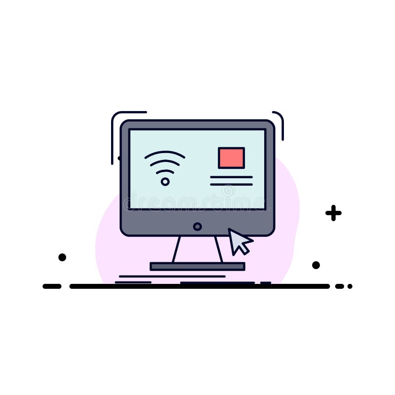 Control, Computer, Monitor, Remote, Smart Flat Color Icon Vector Stock ...