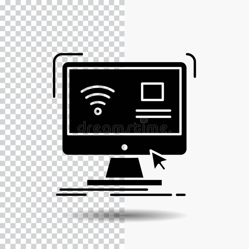 Control, Computer, Monitor, Remote, Smart Glyph Icon on Transparent ...