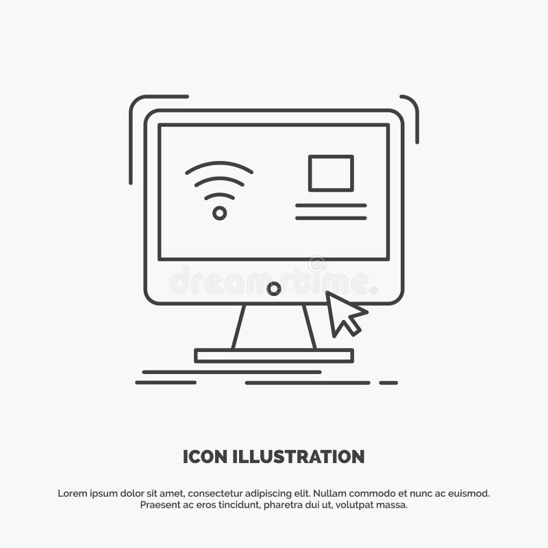 Control Computer Monitor Remote Smart Icon Line Vector Gray Symbol For Ui And Ux Website