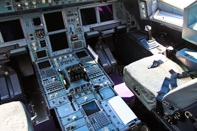 Control Console in the Airplane Editorial Image - Image of buton ...
