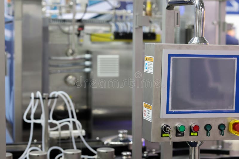 Touchscreen Control Panel of Manufacture Equipment Stock Image - Image ...