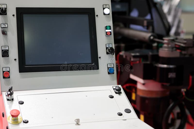 Control Console of CNC Wire Bending Machine Stock Image - Image of ...