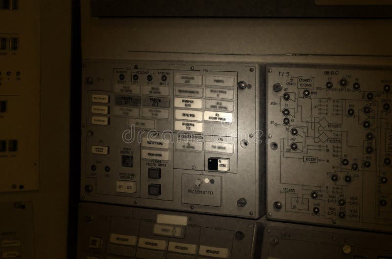 Control Console of Launch.Bunker for Launch SS-18 Satan Team. Editorial ...