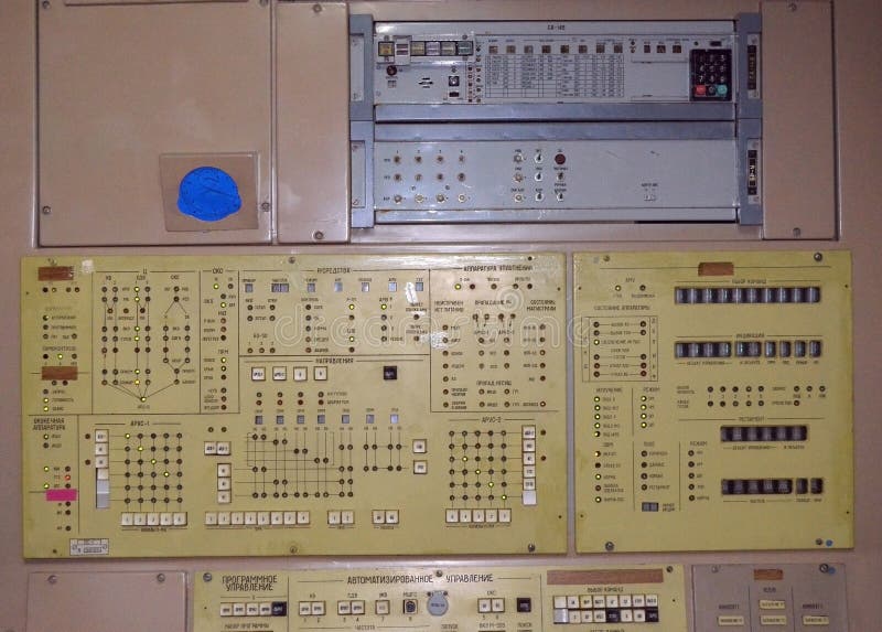 Control Console of Launch.Bunker for Launch SS-18 Satan Team. Editorial ...