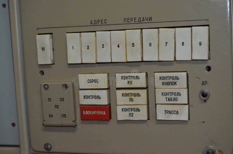 Control Console of Launch.Bunker for Launch SS-18 Satan Team. Editorial ...