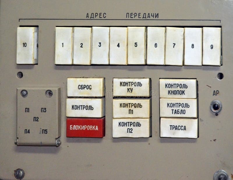 Control Console of Launch.Bunker for Launch SS-18 Satan Team. Editorial ...