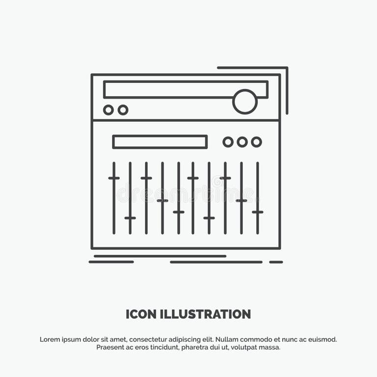 Control, Controller, Midi, Studio, Sound Icon. Line Vector Gray Symbol for UI and UX, Website or ...