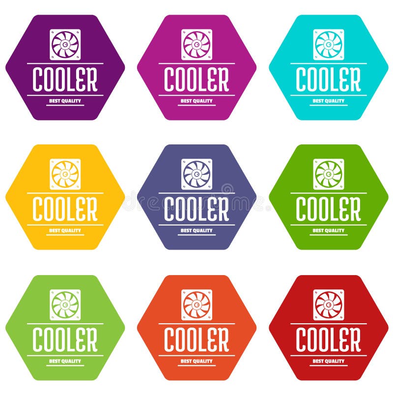 Control Cooler Icons Set 9 Vector Stock Vector - Illustration of energy ...