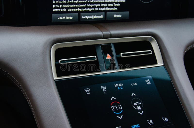 Control Dashboard. Car Panel of Air Condition Steering Stock Image ...