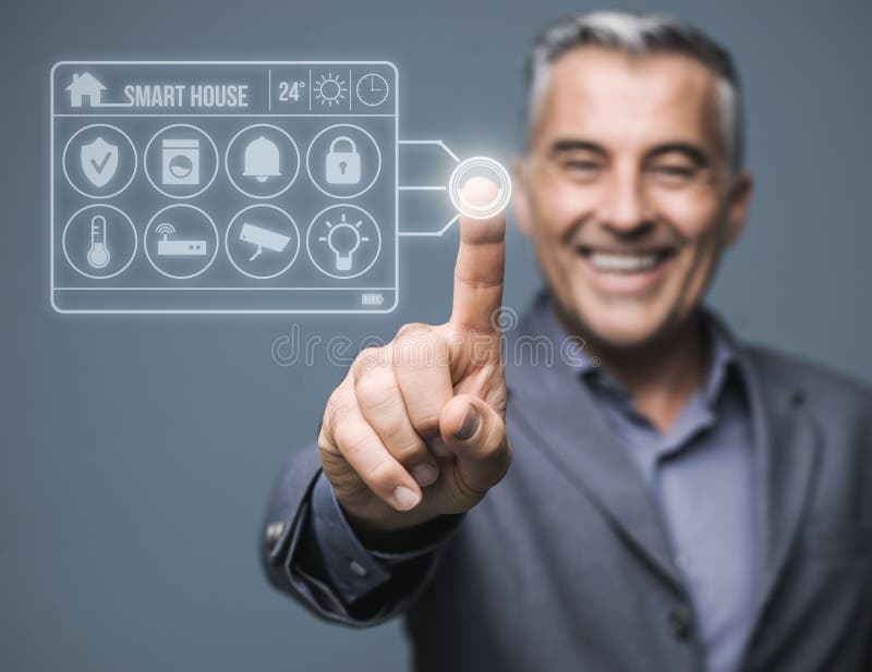 Control De Sistema Casero Elegante Imagen de archivo - Imagen de interfaz, dispositivo: 102159705
