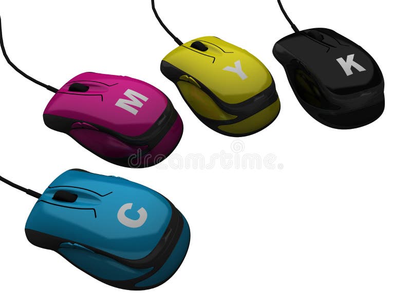 Control Del Color De CMYK El Ratón Stock de ilustración - Ilustración ...