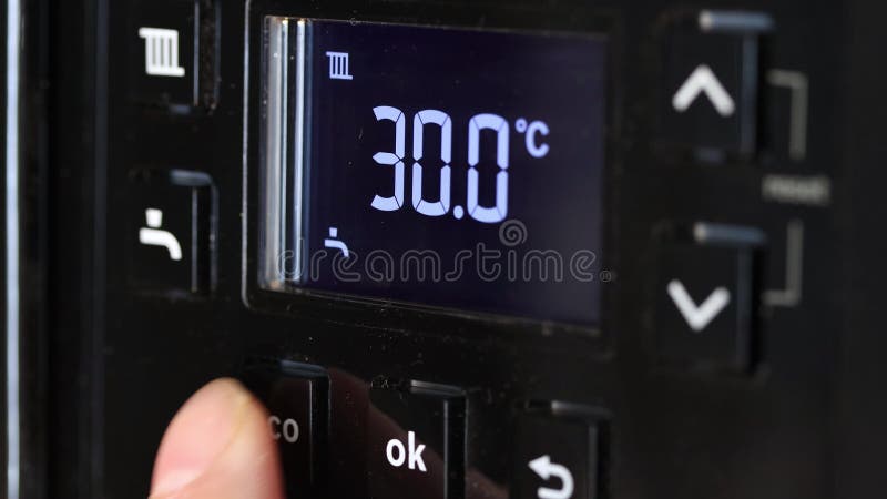 A Control of the Electric Boiler Panel Stock Video - Video of digital ...