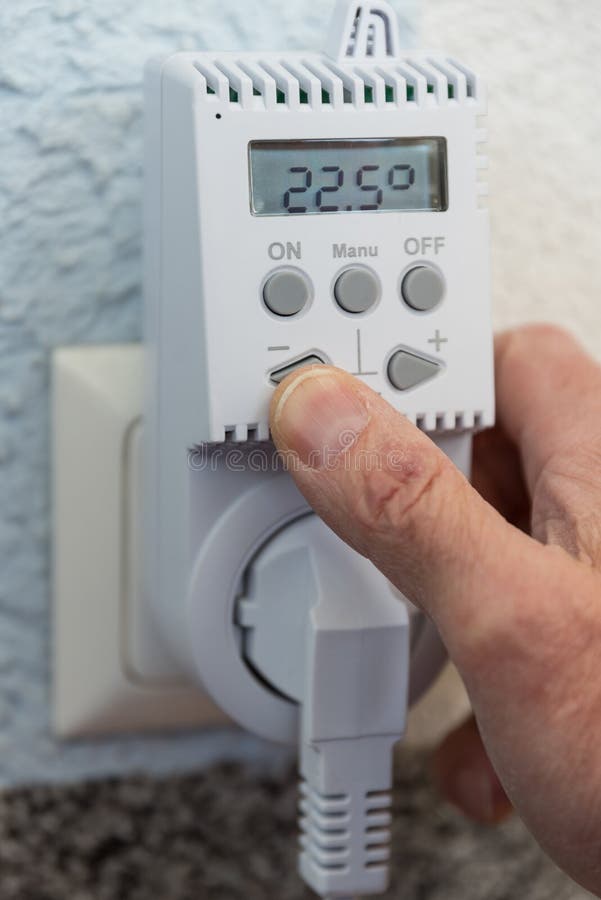 Temperature Control with Timer - Energy Costs Stock Photo - Image of ...
