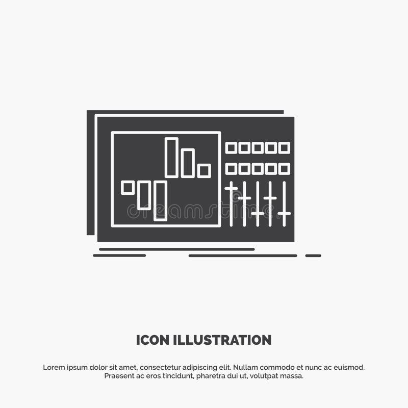 Control, Equalizer, Equalization, Sound, Studio Icon. Glyph Vector Gray ...